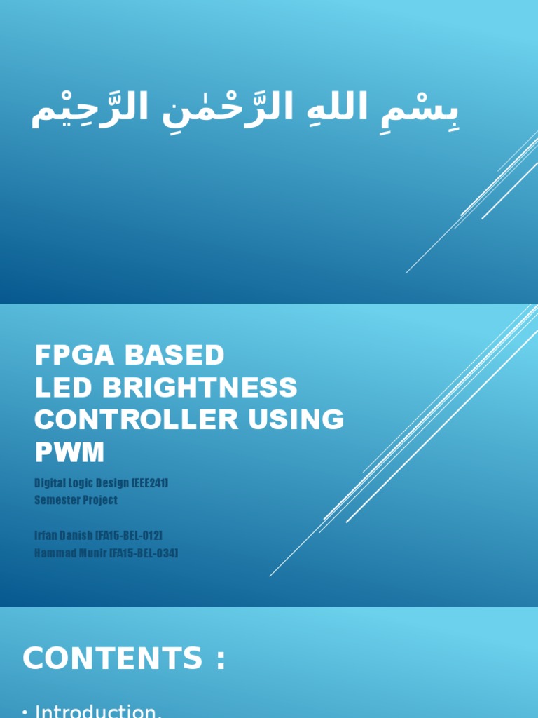 Presentation - FPGA Based LED Brightness Controller Using PWM | PDF ...