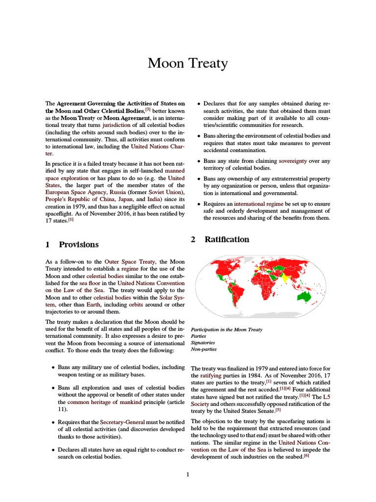 Moon Treaty | PDF | International Relations | International Law