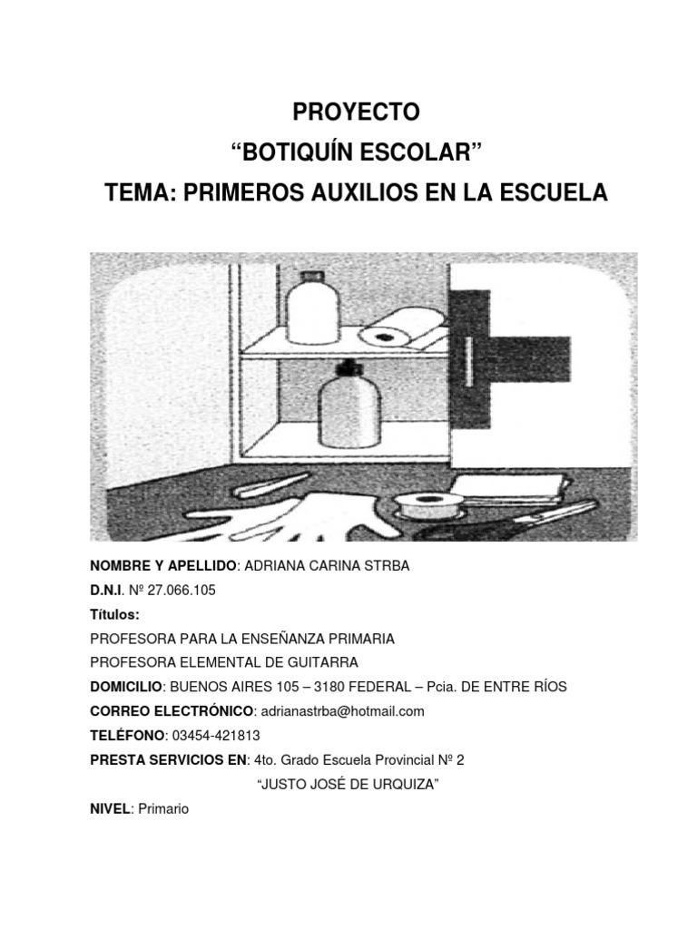 Botiquín Escolar.pdf | Primeros auxilios | Bienestar