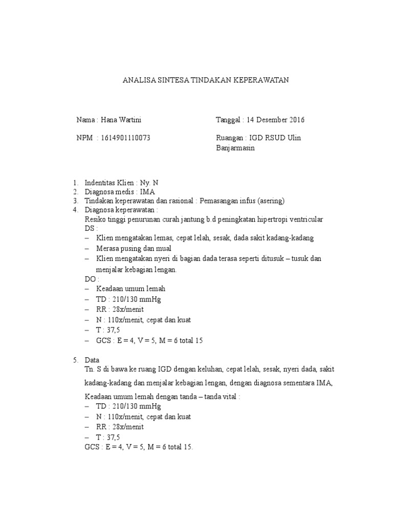 Pemasangan Infus (Asering) | PDF