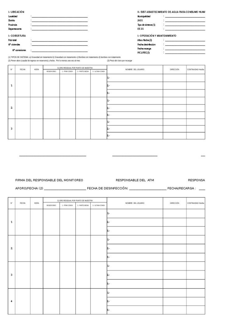 Cuaderno de Monitoreo de Cloro Residual Libre | PDF