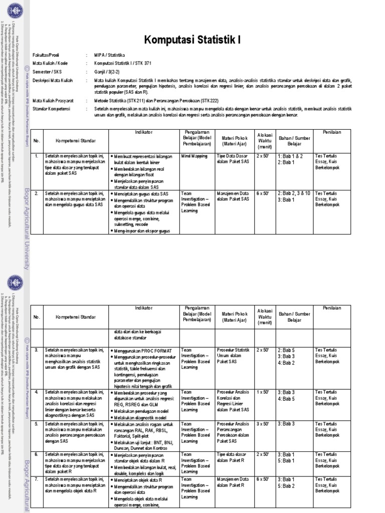 Kkni GBPP Komstat I | PDF
