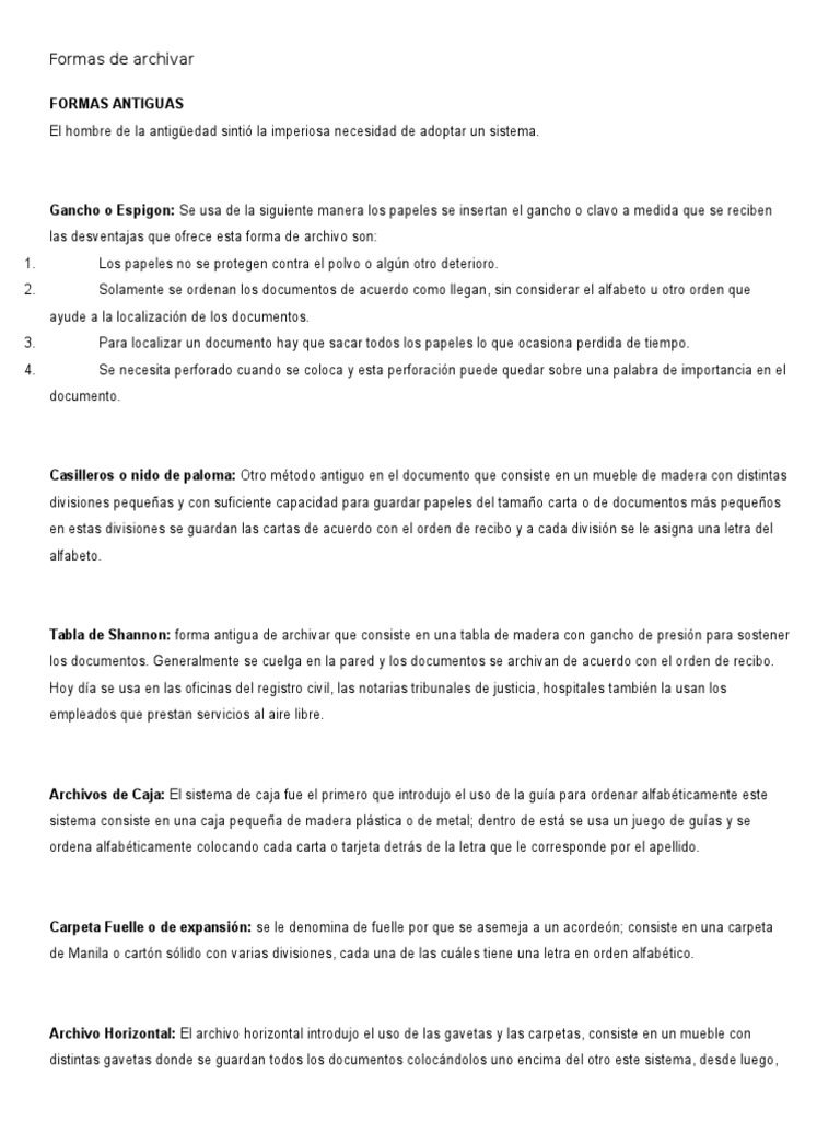 Formas de Archivar | PDF | Archivo de computadora | Informática y ...