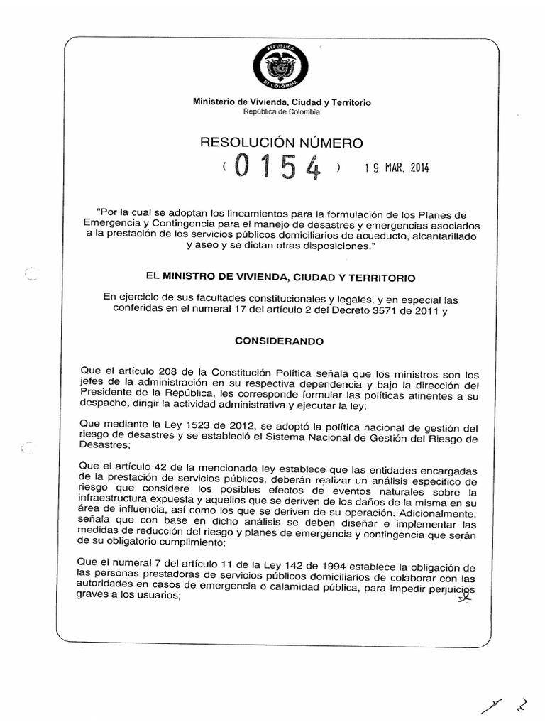 Resolucion 154 de 2014 | PDF