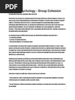 Sports Psych - Carron's Model | PDF | Leadership | Group Cohesiveness