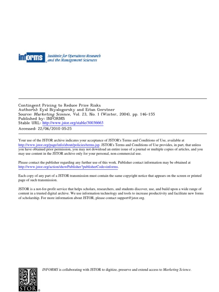 Pricing Paper | PDF | Pricing | Risk Aversion