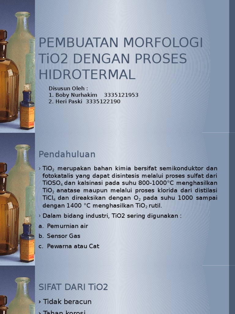 Morfologi Tio2 Dengan Proses Hidrotermal | PDF | Sains & Matematika