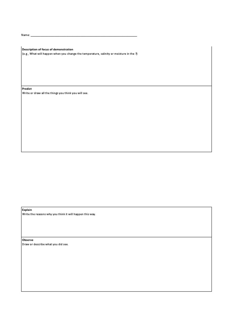 Scientific Experiment Prediction Template | PDF