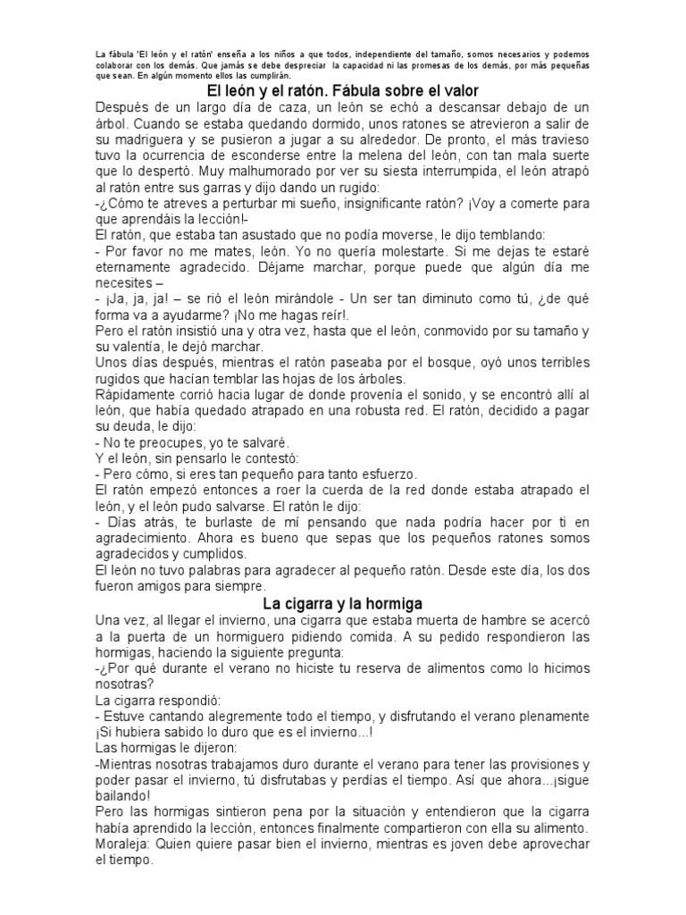 La Fábula | PDF | León | Ocio