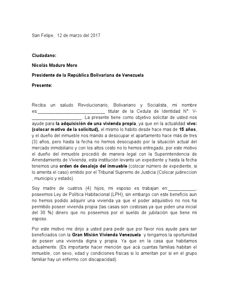 Carta Al Presidente Nicolas Maduro | PDF | Nicolás Maduro | Venezuela