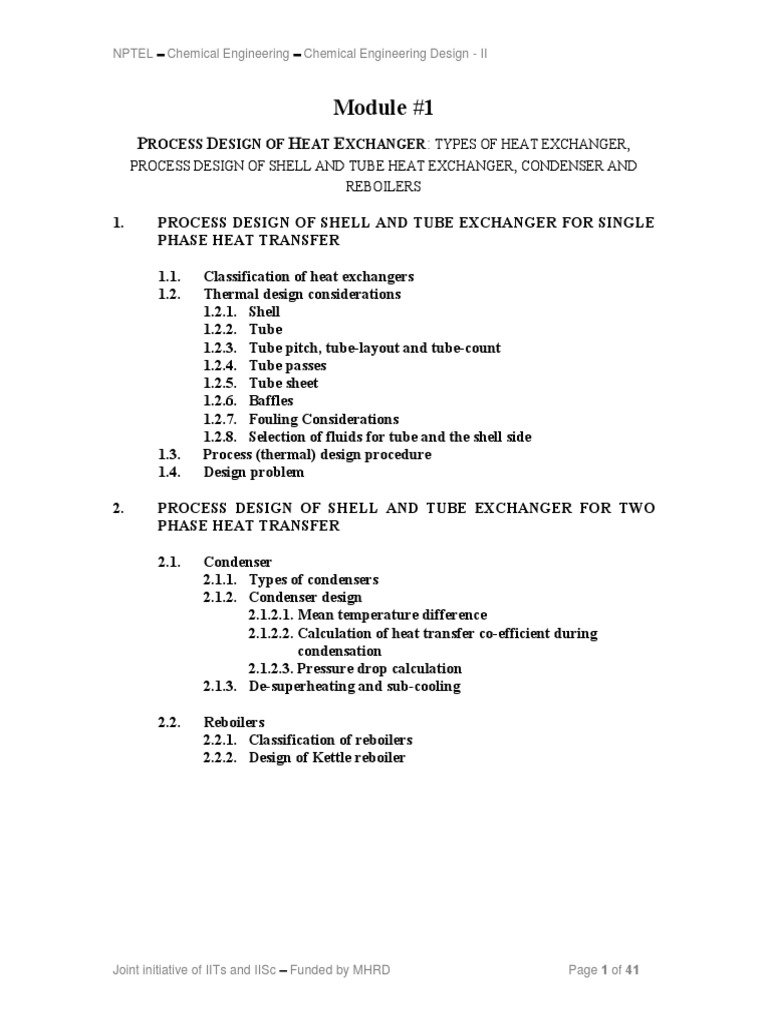 Process Design Considerations and Thermal Calculations for Shell and ...