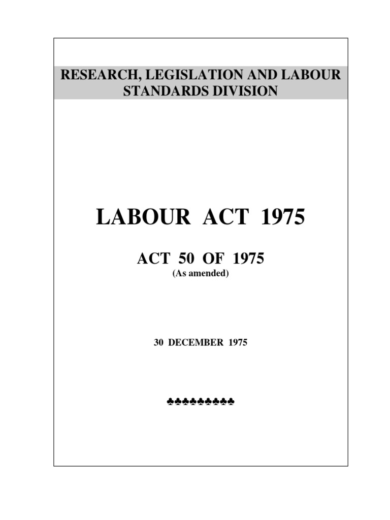 Labour ACT 1975 PDF | PDF | Overtime | Employment