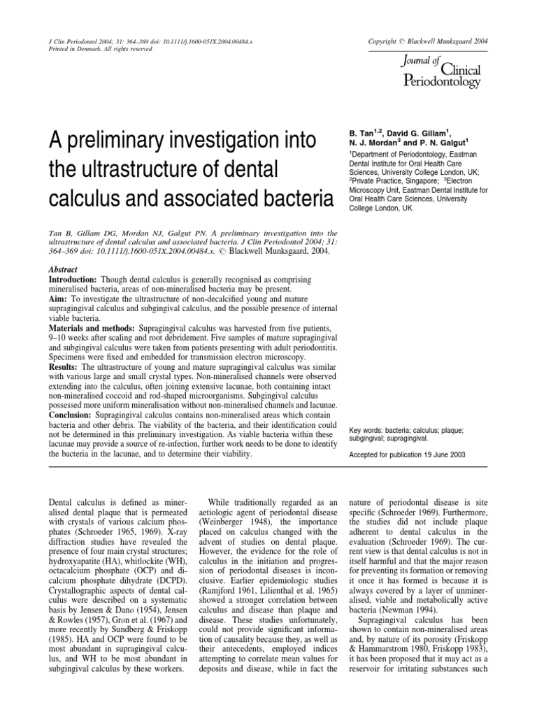 Ultrastructure of Dental Calculus | PDF | Bacteria | Dentistry