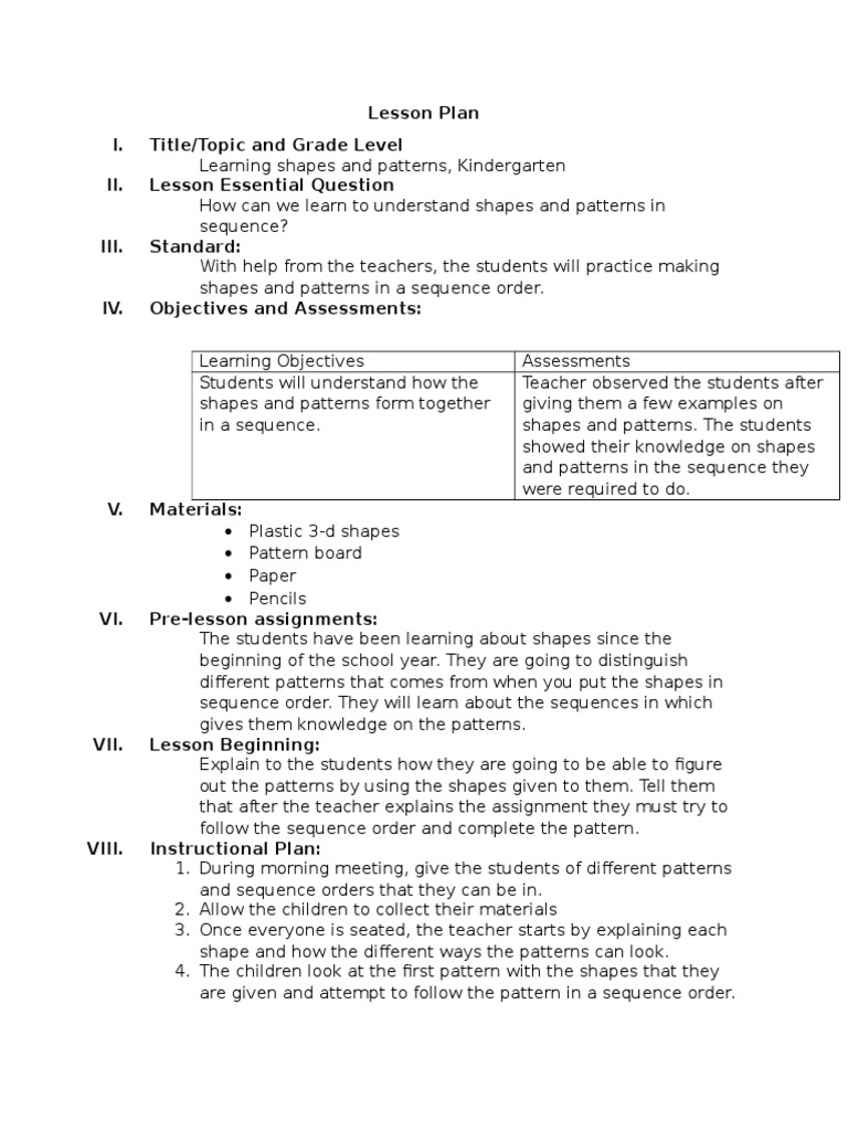 Lesson Plan I. Title/Topic and Grade Level II. Lesson Essential ...