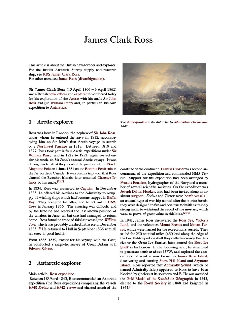 James Clark Ross | Exploration | Exploration Of The Arctic
