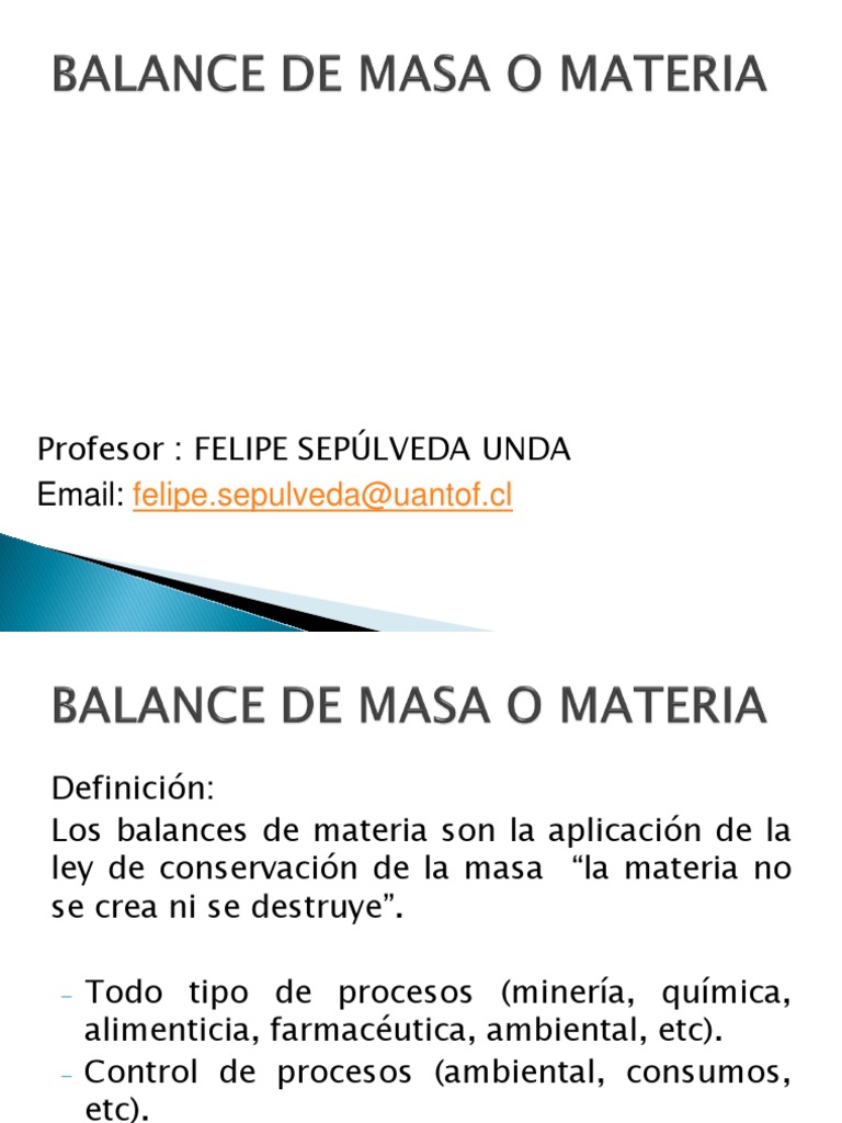Balance de Masa o Materia | PDF | Minería | Cobre