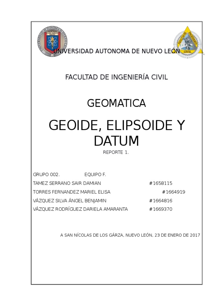 Geoide Elepsoide y Datum | PDF | Geodesia | Marea