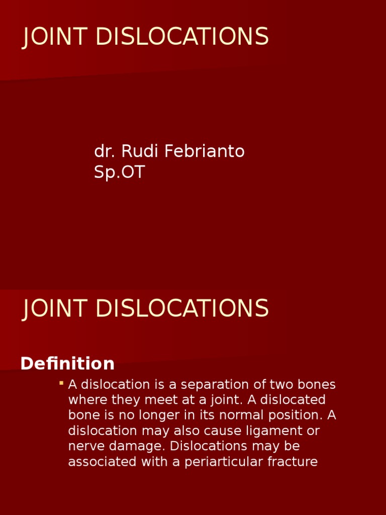 Joint Dislocations | PDF | Shoulder | Elbow