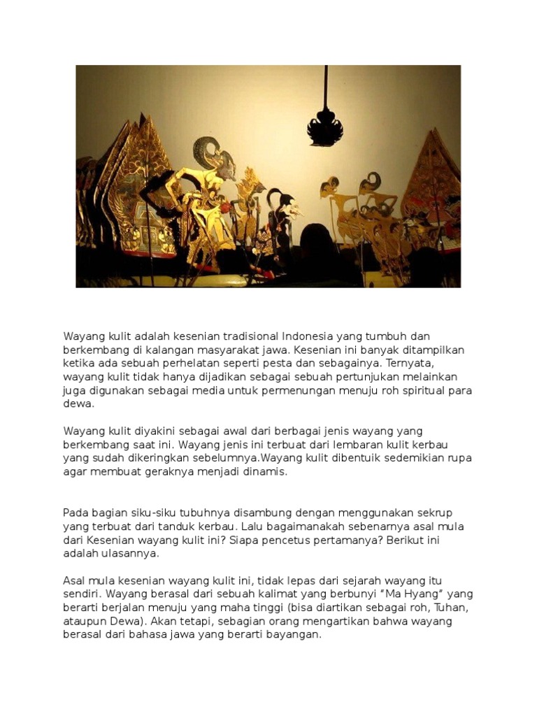 Sejarah Wayang Kulit | PDF