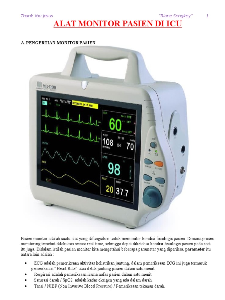 Alat Monitor Pasien Di Icu | PDF