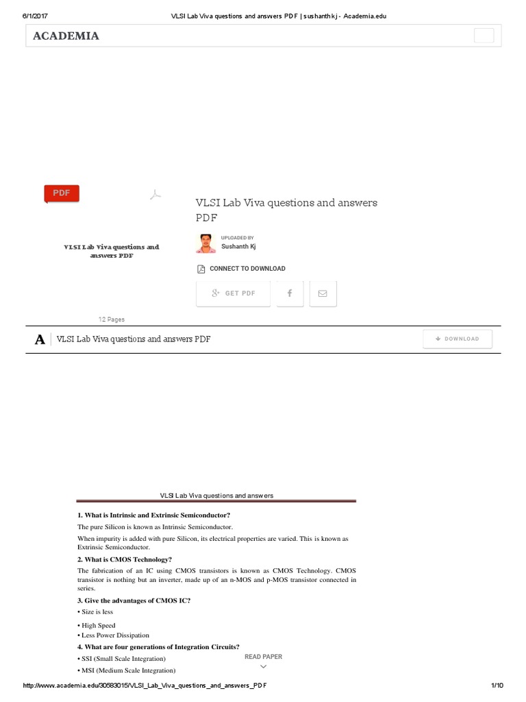 VLSI Lab Viva Questions and Answers PDF - Sushanth KJ - Academia | PDF ... VLSI Lab Viva Questions and Answers PDF - Sushanth KJ - Academia | PDF ...