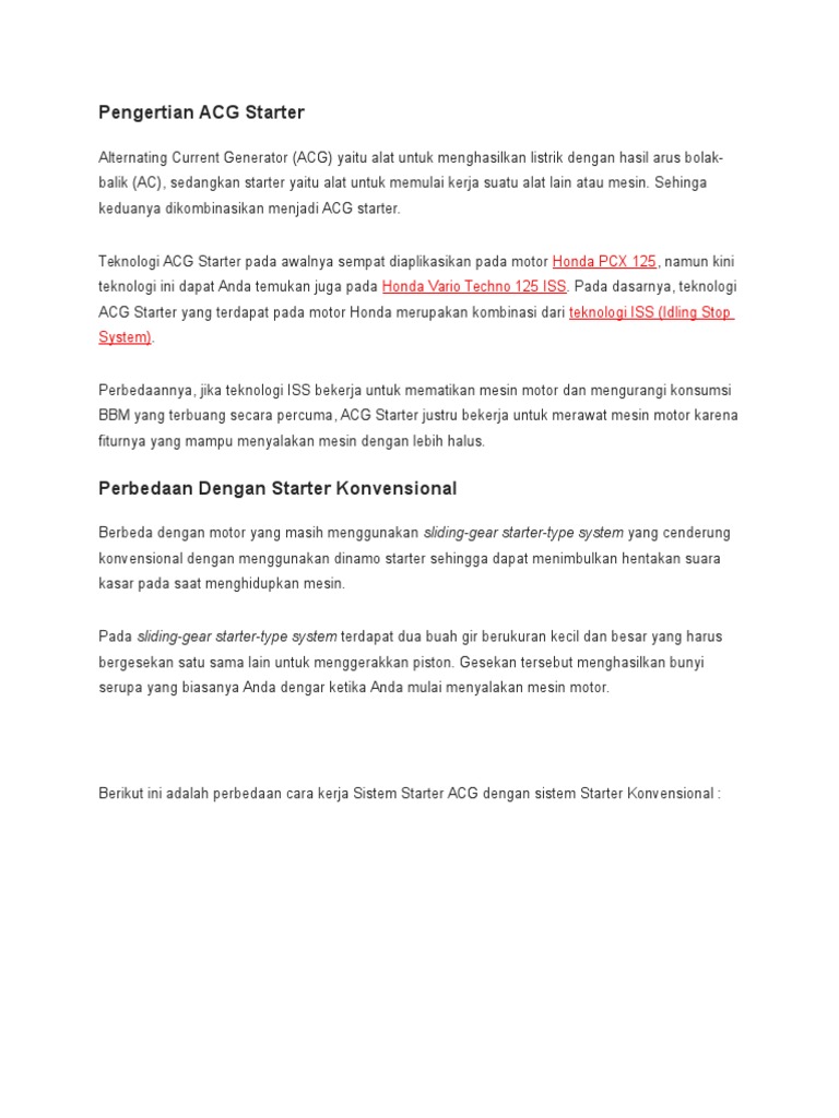 Pengertian ACG Starter | PDF