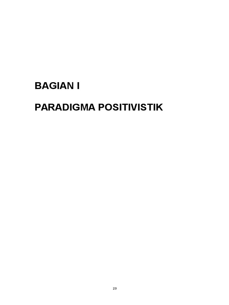 Paradigma Positivistik | PDF