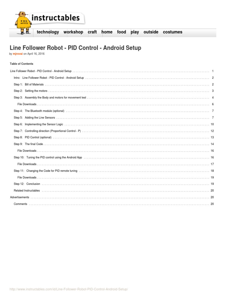 Line Follower Robot PID Control Android Setup PDF | PDF | Electrical Engineering | Computing And ...