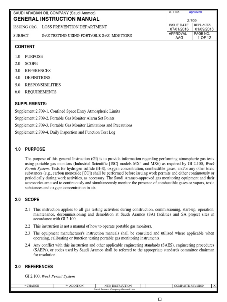 0002 - 709 Gas Testing Using Portable Gas Monitors | PDF | Carbon ...