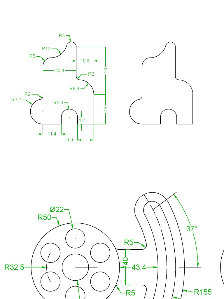 50 2d Cad Exercises PDF | PDF | Rail Transport | Public Transport