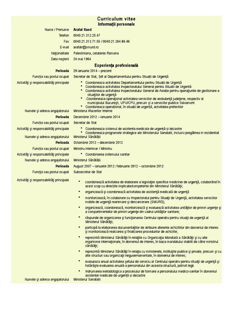 CV Raed Arafat | PDF