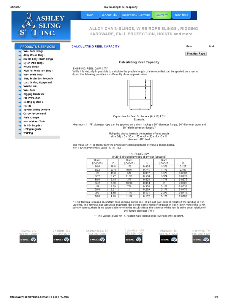 Calculating Reel Capacity | PDF | Rope | Equipment