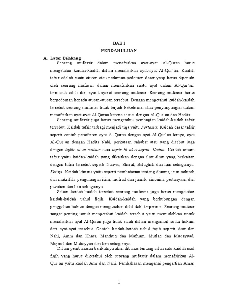 Kaidah Tafsir Amr dan Nahi | PDF