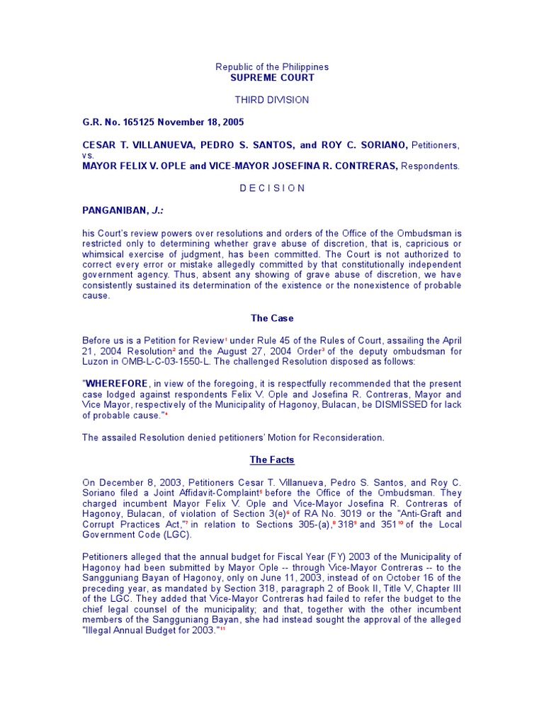 Case 016 Villanueva V Ople | Download Free PDF | Certiorari | Prosecutor