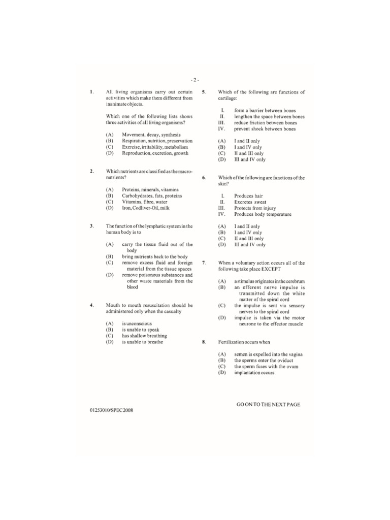 HSB Multiple Choice | PDF