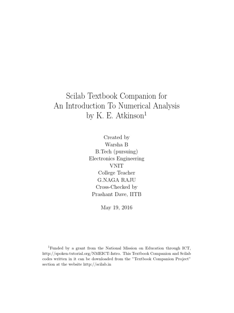 An Introduction To Numerical Analysis - K. E. Atkinson PDF | PDF | Numerical Analysis ...