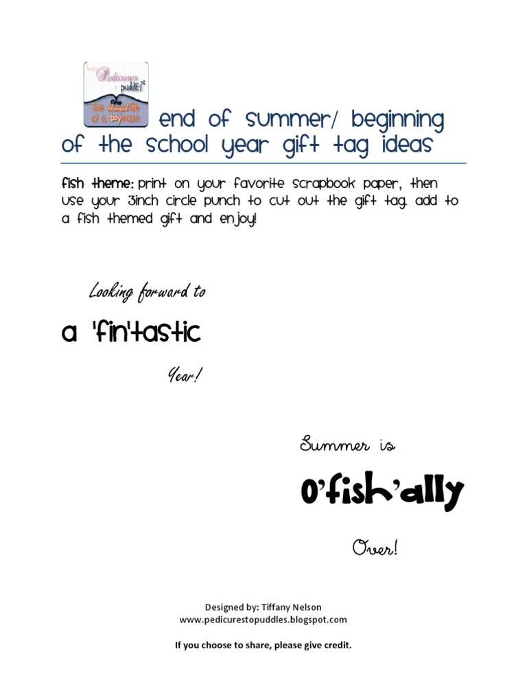 Fish Themed Printable | PDF