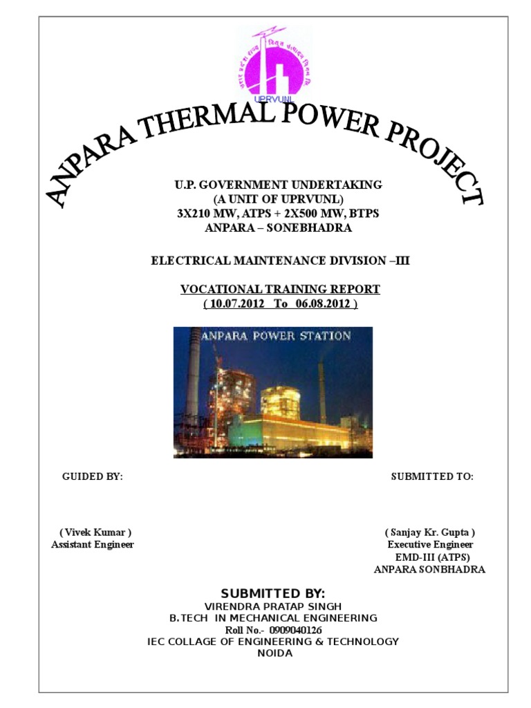 Anpara Thermal Power Station | PDF | Electrical Substation | Transformer