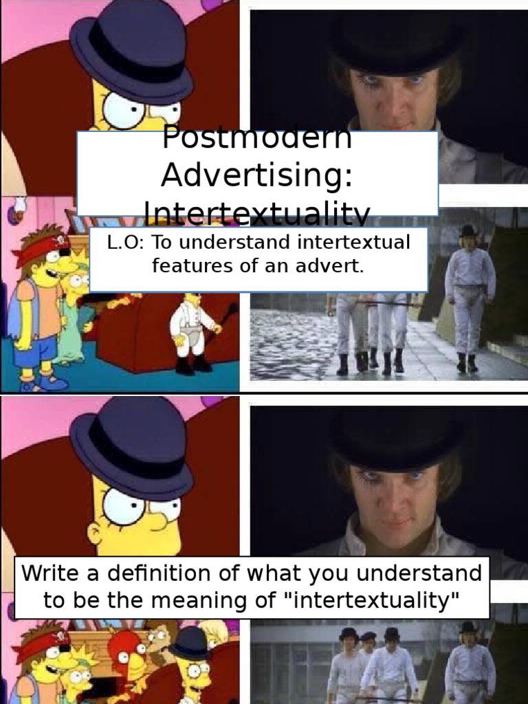 L14 Postmodern Adverts Intertextuality - Prezi | PDF | Intertextuality ...