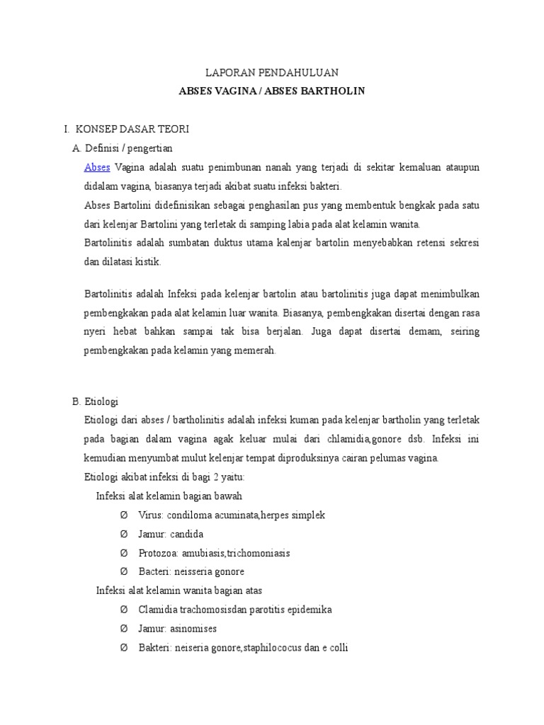 Abses Bartholin: Gejala dan Penanganan | PDF
