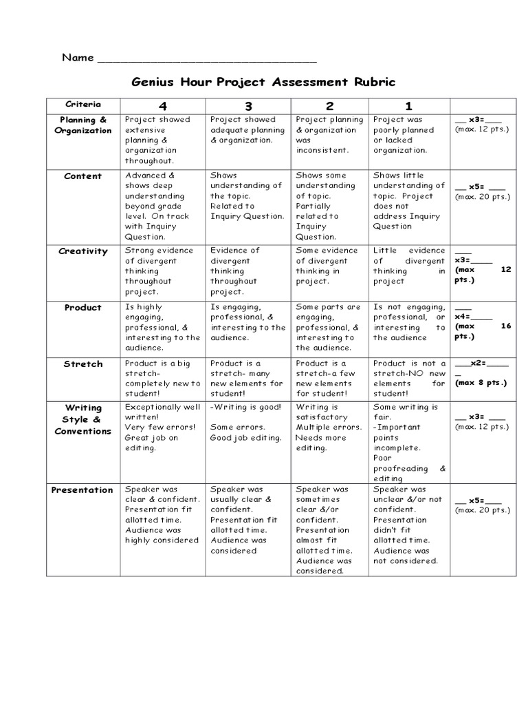 Rubric | PDF | Rubric (Academic) | Cognition
