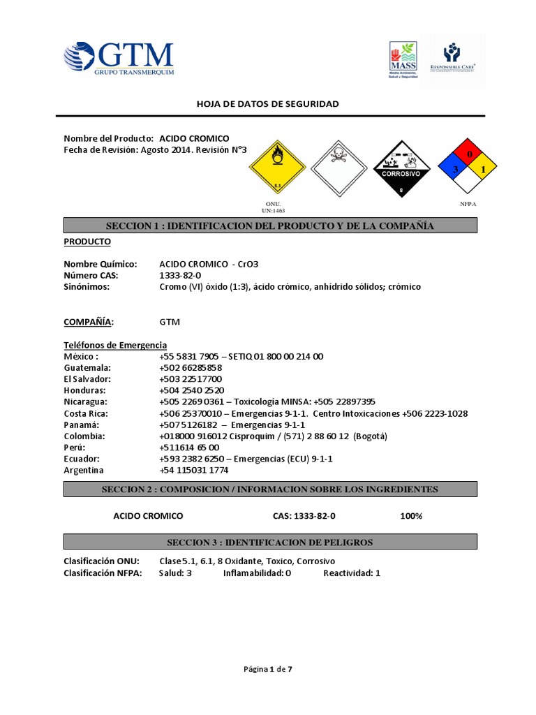 Acido Cromico PDF | PDF | Cromo | Alergia