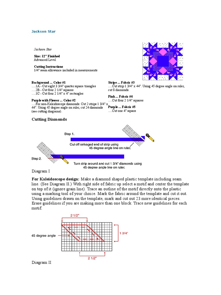Cutting Diamonds: Jackson Star | PDF | Home & Garden