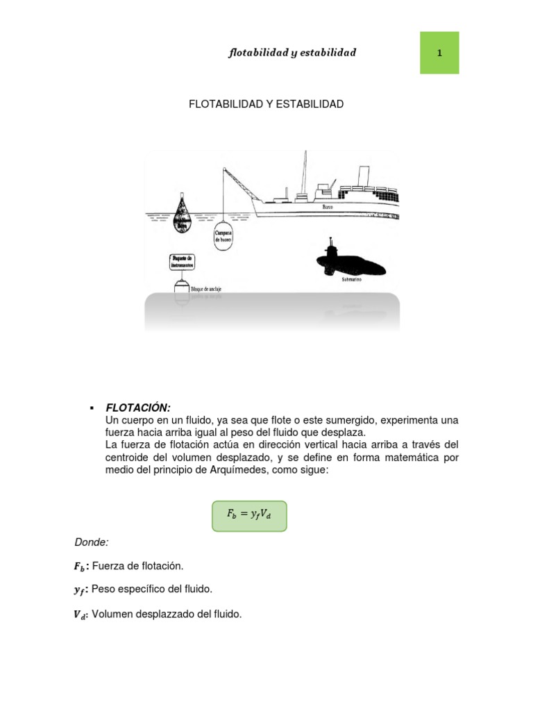 Ejercicios de Flotabilidad y Estabilidad | PDF | Cantidad | Física