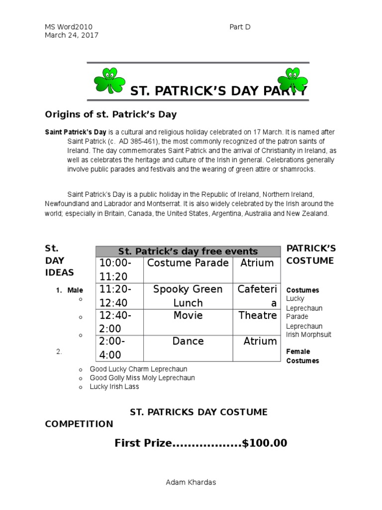 St. Patrick's Day Party Guide | PDF