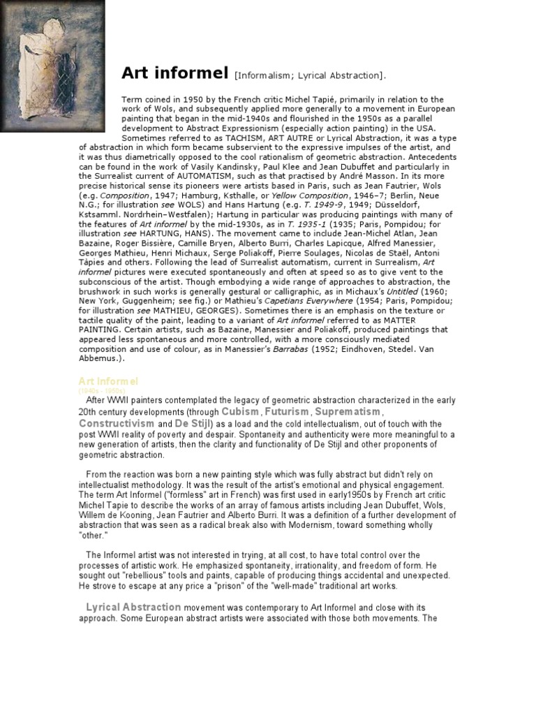 Art Informel | PDF | Abstract Art | Paintings