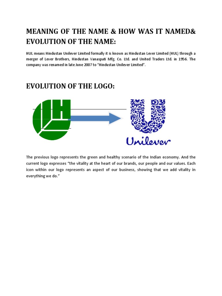 Hul Logo Evolution | PDF | Foods | Unilever