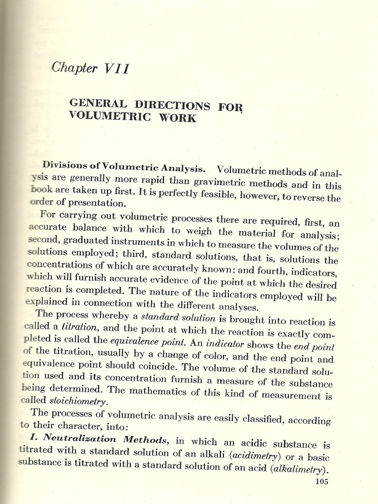 General Directions of Volumetric Methods | PDF