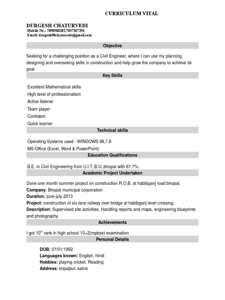 Curriculum Vital DC | PDF | Behavior Modification | Cognition