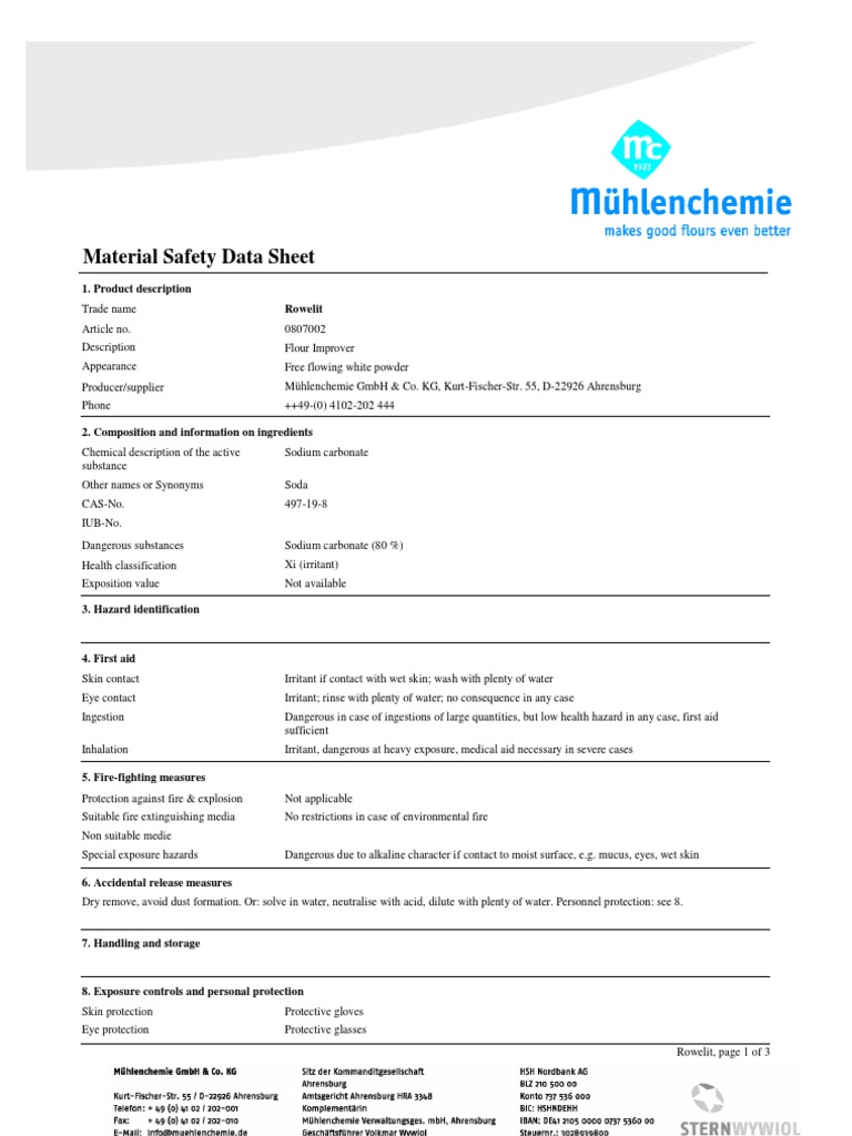 Msds MC Ro Rowelit | Download Free PDF | Water | Chemical Substances